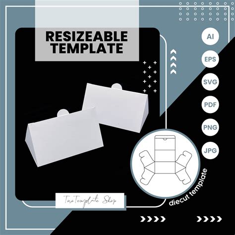 Triangle Box Template T Box Template Candy Box Template Resizeable Template Printable Etsy