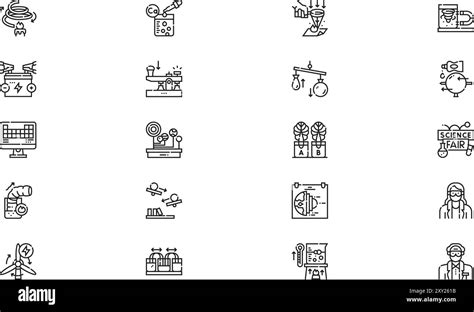 Science Fair Icons Collection Is A Vector Illustration With Editable Stroke Stock Vector Image