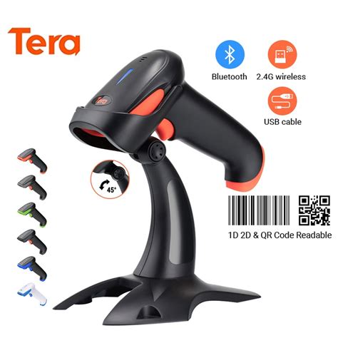 Tera Wireless Barcode Scanner 2d Qr Code Scanner With Stand Bluetooth Barcode Reader For Pos