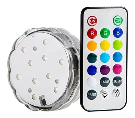 Lampara Led Luces Sumergibles Rgb Control Remoto Cuotas sin interés