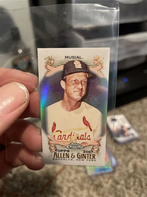 2021 ALLEN GINTER CHROME STAN MUSIAL 84 MINI REFRACTOR CARDINALS SP