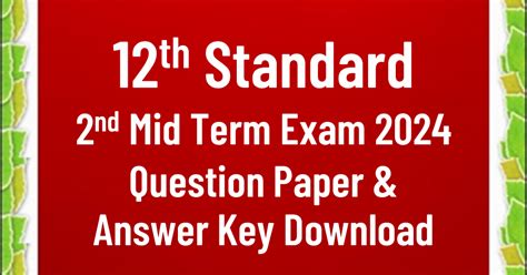 12th Biology 2nd Mid Term Exam 2024 Question Paper With Answer Key