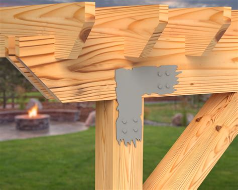 L Bracket Rough Wood Style For 4 Inch Lumber Wood Post Brackets