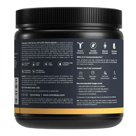 Buy Nutrabay Gold Bcaa 211 With Electrolytes5g Bcaa Prepost
