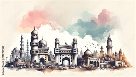 Watercolor Illustration Celebrating Telangana Formation Day With