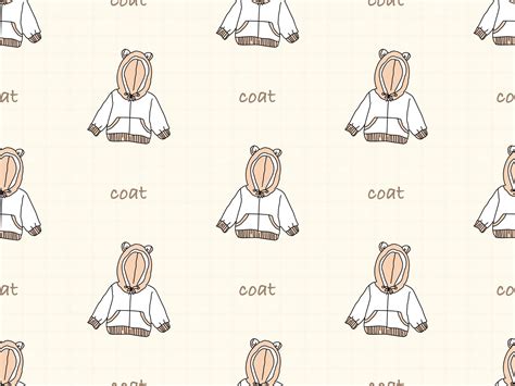 Premium Vector Coat Cartoon Character Seamless Pattern On Cream