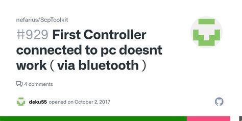 First Controller Connected To Pc Doesnt Work Via Bluetooth · Issue