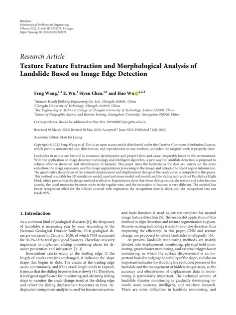 Pdf Texture Feature Extraction And Morphological Analysis Of