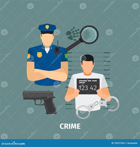 Law Concept With Crime Stock Vector Illustration Of France 76237526