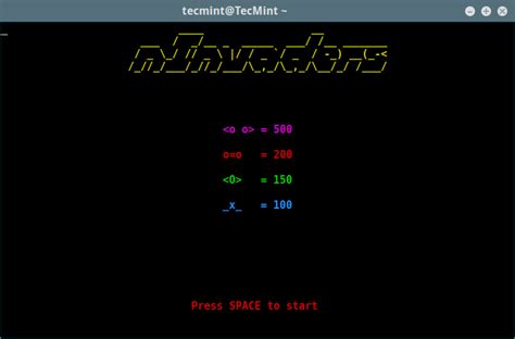 Play Space Invaders An Old School Arcade Game On Linux Terminal