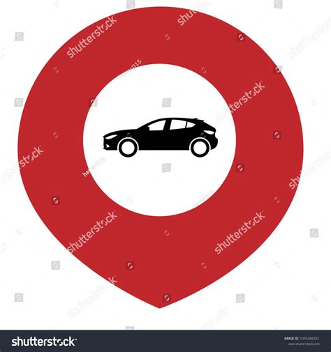 Car Icon Map Pointer Vector Illustration Stock Vector Royalty Free Shutterstock