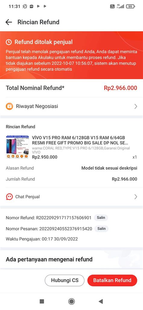 Pengajuan Retur Dan Pembatalan Limit Cicilan Akulaku