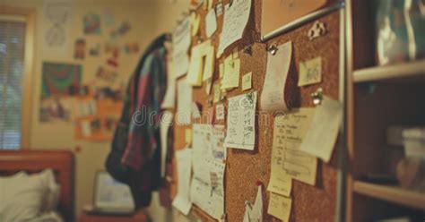 A Closeup Of A Cork Board In A Shared Bedroom Covered In Notes Todo