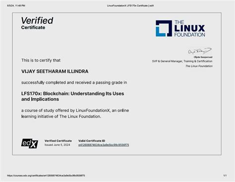 Vijay Seetharam On Linkedin Blockchain Certification Edx