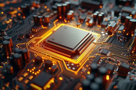 A Computer With A Digital Display Showing A Cpu With The Red Light On The Bottom Premium AI