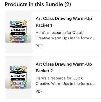 BUNDLED ART CLASS DRAWING WARM UPS WORKSHEET PACKETS FOR DRAWING