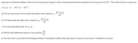 Solved Suppose An Individual Obtains Utility Only From