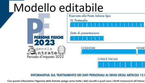 Redditi Pf 2023 Editabile Pdf