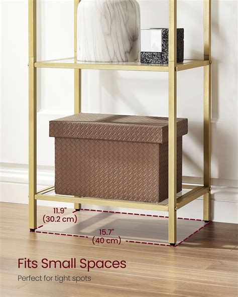 5 Tier Shelf Tempered Glass Shelving Unit Arched Design