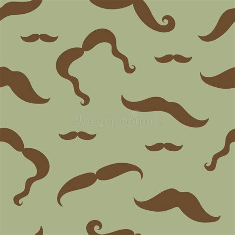 Retro Hipster Moustache Trendy Seamless Pattern Stock Vector