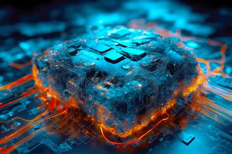 Neural Network Fusion Brain And Futuristic Technology Ai Generated