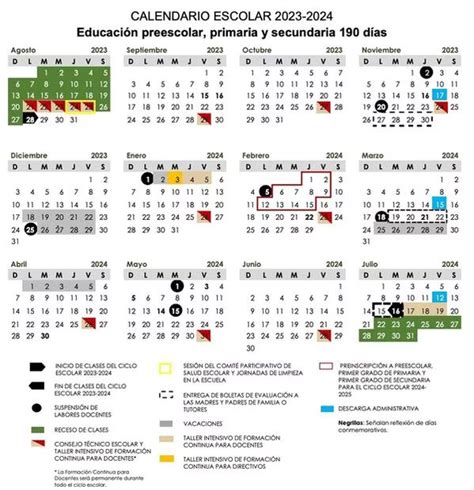 Calendario Del Ciclo Escolar 2023 A 2024 Image To U
