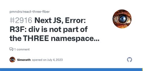 Next Js Error R3f Div Is Not Part Of The Three Namespace Did You Forget To Extend · Issue