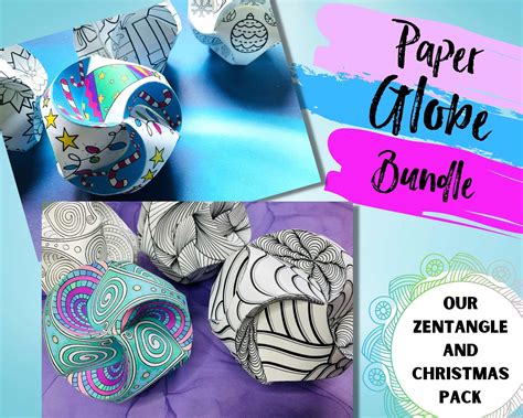 Paper Globe Bundle Lightly Sketched