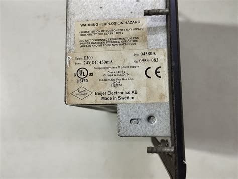 Beijer Electronics E300 Operator Interface Control Panel