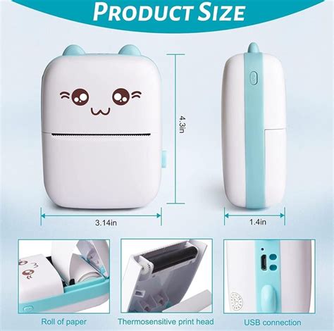 Portable Mini Thermal Printer Wireless Inkless Bluetooth