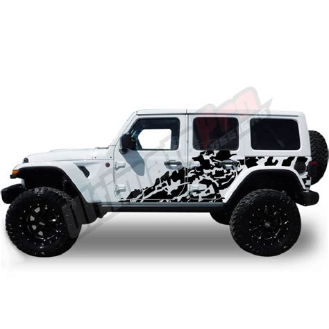 X Sticker Wrap Splash Decal Vinyl Side Door Mud Splash Compatible With Jeep Wrangler JL Off