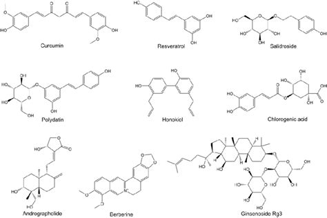 Chemical Structures Of The Main Natural Molecules Examined Download Scientific Diagram