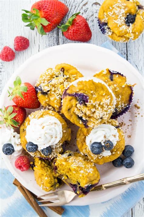 Süßkartoffel Muffins mit Blaubeeren Vegan Heaven