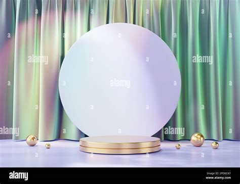 3d Rendering Cosmetic Platform Podium With Crystal Caustic Light