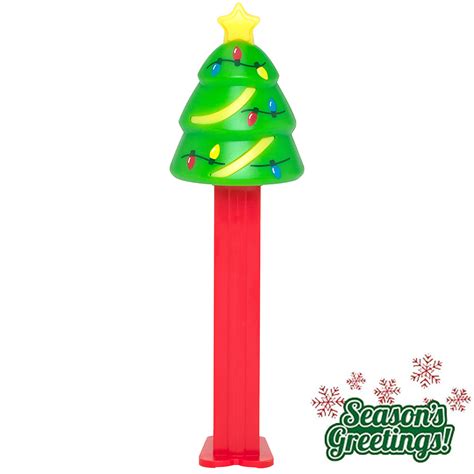 Christmas Tree Red Stem Pez Dispenser And Candy Christmas Pez