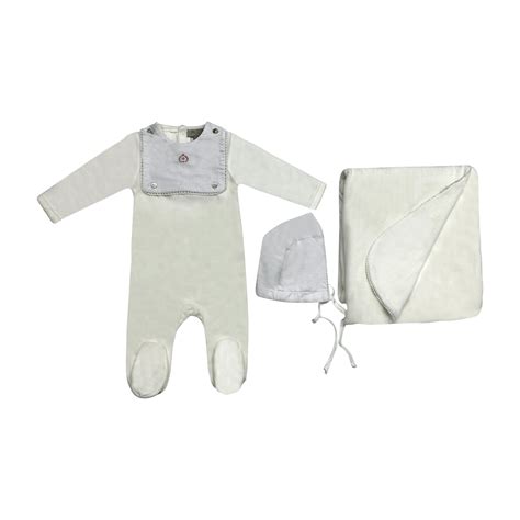 Linen Bib Layette Set Whtmv L2795 S Thecasualplace