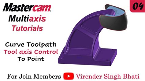 Tool Axis Contact To Point Mastercam Multiaxis Programming Youtube