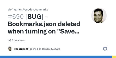 [bug] bookmarks json deleted when turning on save bookmarks in