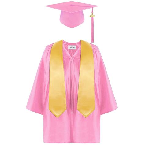 Preschool Kindergarten Graduation Gown Cap Set With 2025 Tassel And