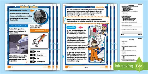 Ks1 Michael Collins Differentiated Reading Comprehension Activity