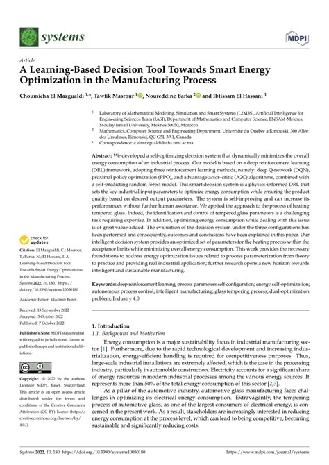Pdf A Learning Based Decision Tool Towards Smart Energy Optimization