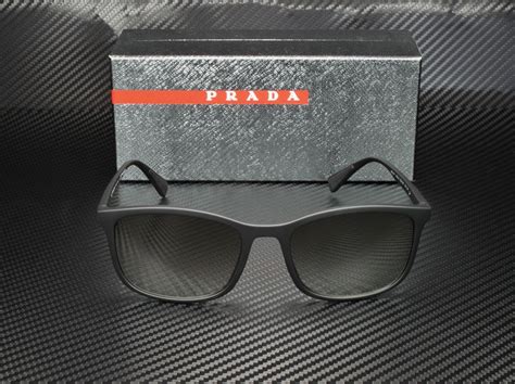 Pre Owned Prada Linea Rossa Ps 01ts Dg00a7 Black Rubber Grey Gradient