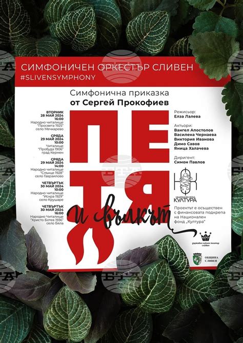 Симфоничният оркестър и Кукленият театър в Сливен представят приказката Петя и вълкът в общ