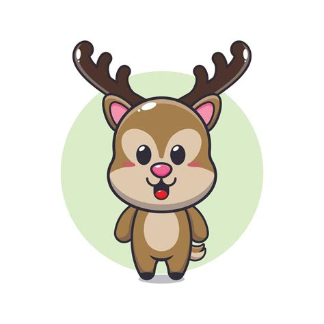 Cute Deer Cartoon Vector Illustration 35535248 Vector Art At Vecteezy
