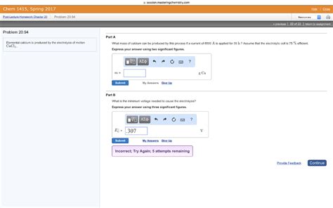Solved Chem Spring Post Lecture Homework Chapter Chegg