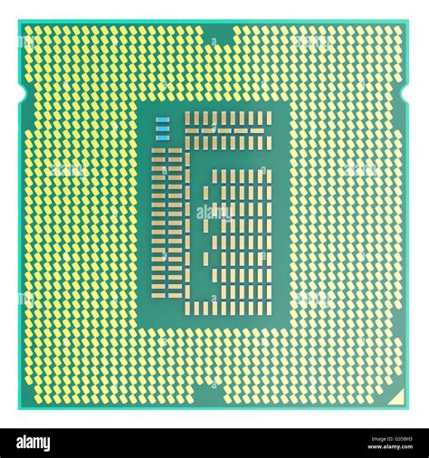 Cpu Chip Central Processor Unit Top View Isolated On White Background