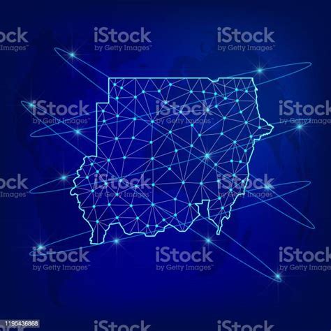 글로벌 물류 네트워크 개념 세계 배경에 수단의 통신 네트워크지도 다각형 스타일의 노드와 수단의지도 Eps10 개념에 대한 스톡 벡터 아트 및 기타 이미지 Istock