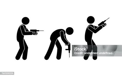 드릴 고립 된 그림 스틱 그림 실루엣 다양한 포즈를 가진 남자 남자에 대한 스톡 벡터 아트 및 기타 이미지 남자 상징