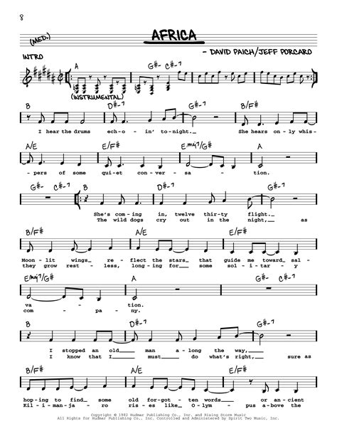 Play Official Version Of Africa Sheet Music By Toto For Piano Vocals