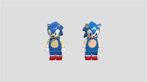 Lego Sonic Minifigure Original Vs Custom 1 1 Download Free 3d